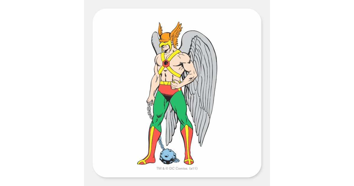 Hawkman Standing Pose Square Sticker | Zazzle