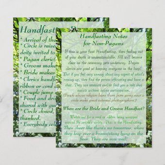 Hawthorn & Oak Handfasting Program with Notes | Zazzle