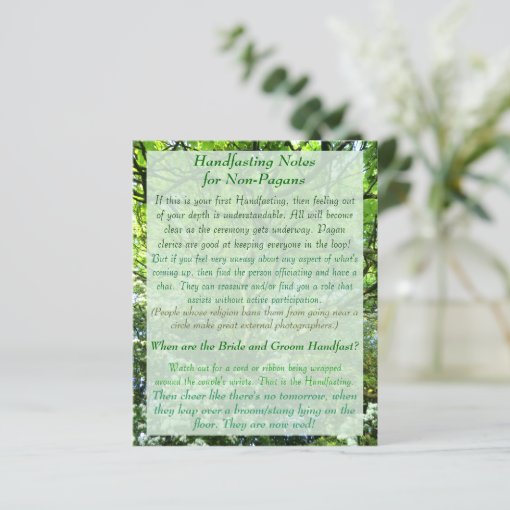Hawthorn & Oak Handfasting Program with Notes | Zazzle
