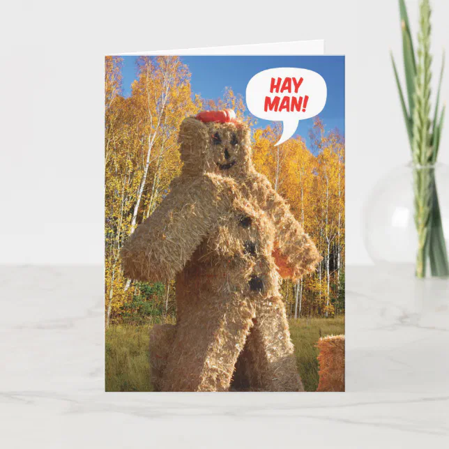 Hay Man, Happy Birthday Fall Birthday Card | Zazzle