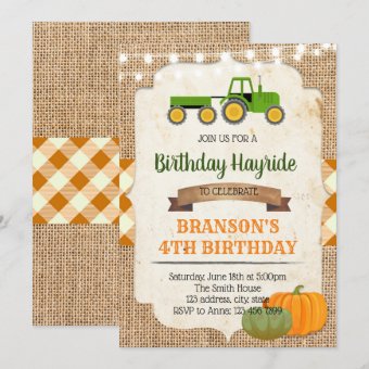 Hay ride party birthday invitation | Zazzle