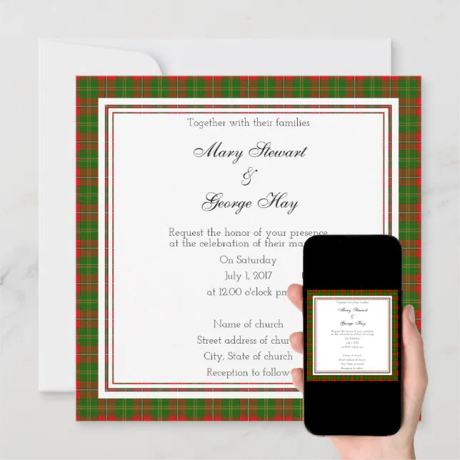 Hay Scottish Wedding Square Invitation | Zazzle
