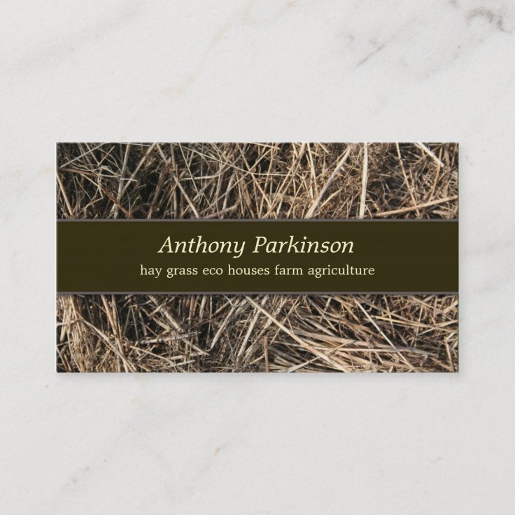 hay straw business card | Zazzle