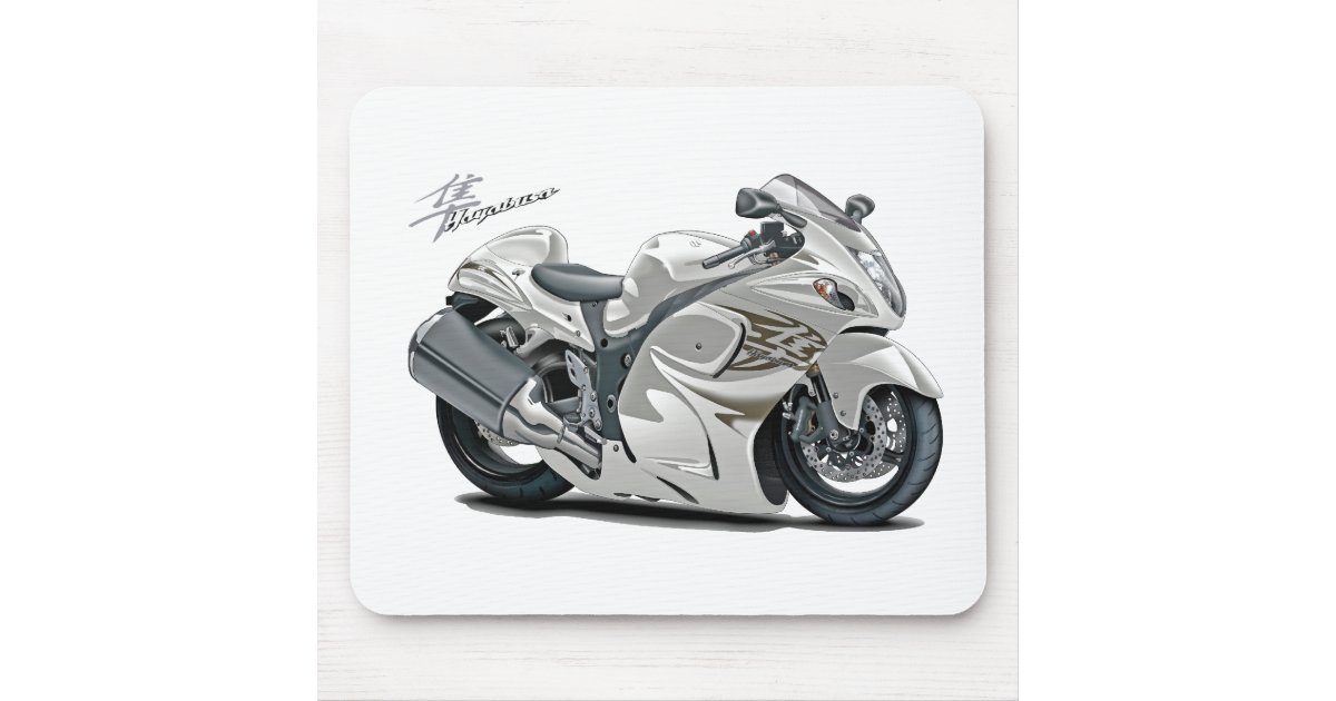 Hayabusa White Bike Mouse Pad | Zazzle