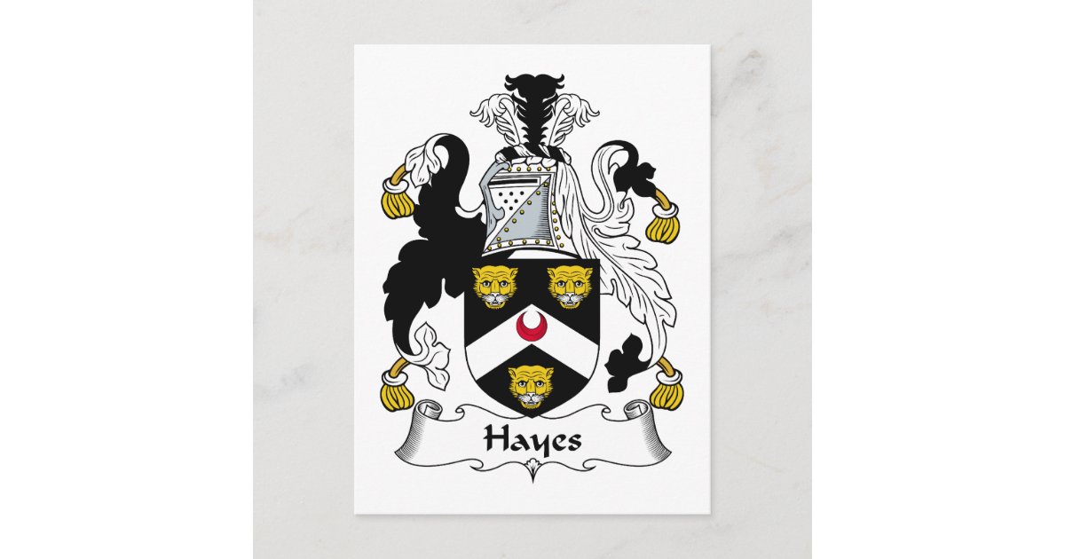 Hayes Family Crest Postcard | Zazzle