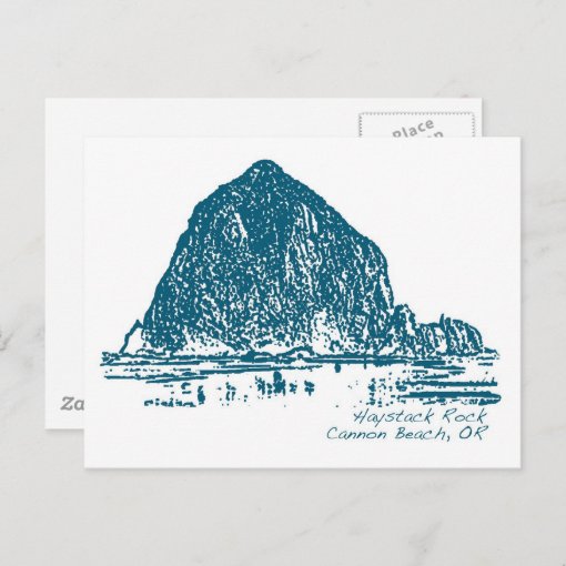 Haystack Rock Illustration Postcard | Zazzle