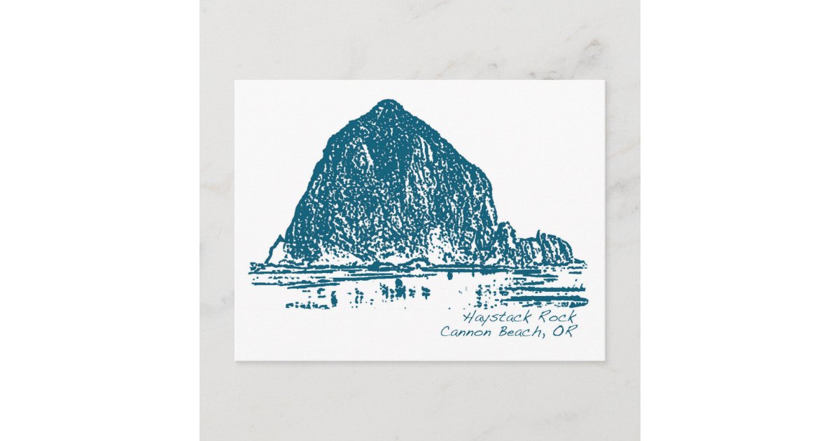 Haystack Rock Illustration Postcard | Zazzle