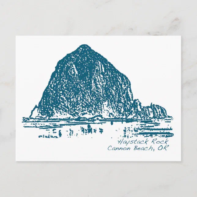 Haystack Rock Illustration Postcard | Zazzle
