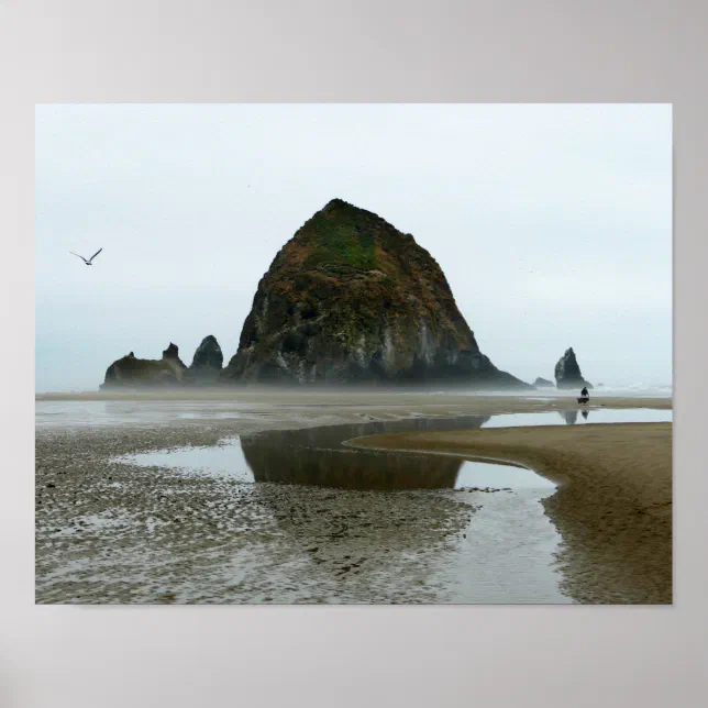 Haystack Rock Reflection, Cannon Beach, Oregon Poster | Zazzle