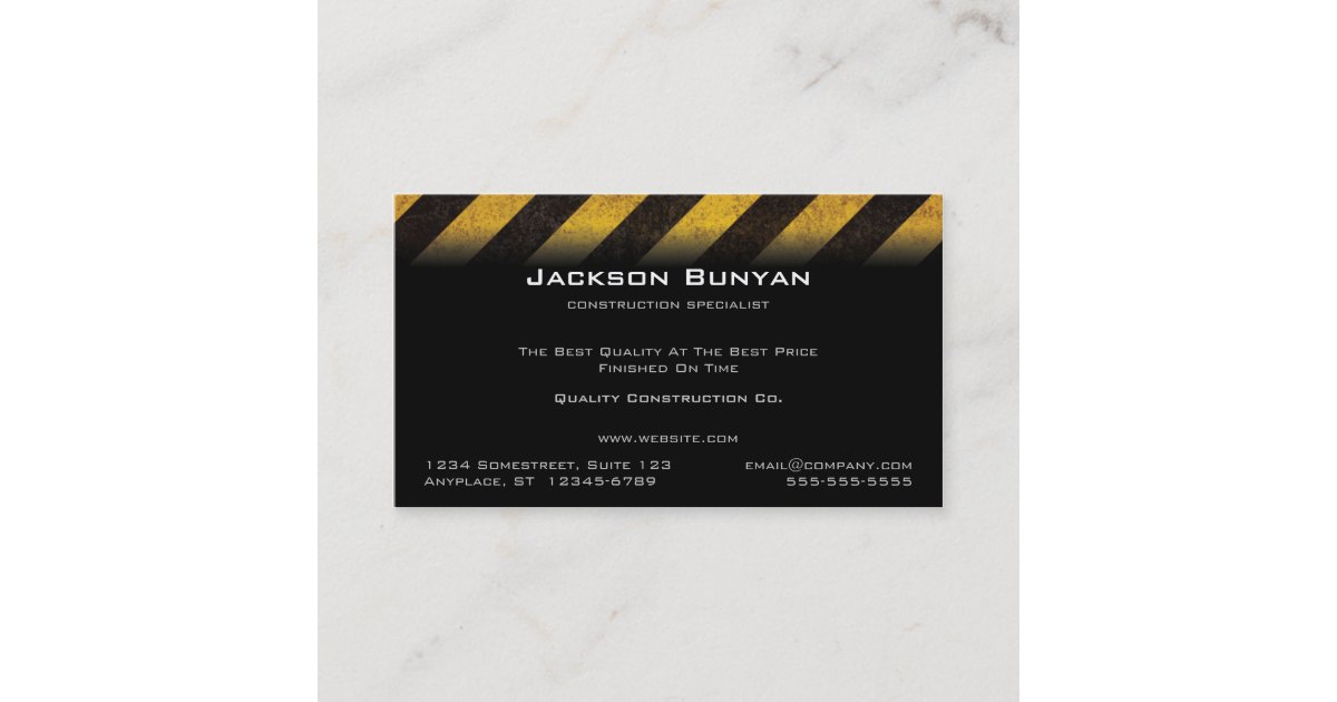 Hazard Stripes Business Cards | Zazzle