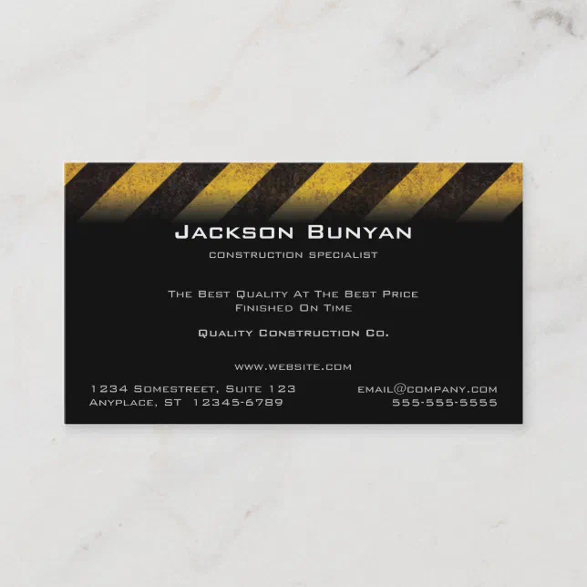Hazard Stripes Business Cards | Zazzle