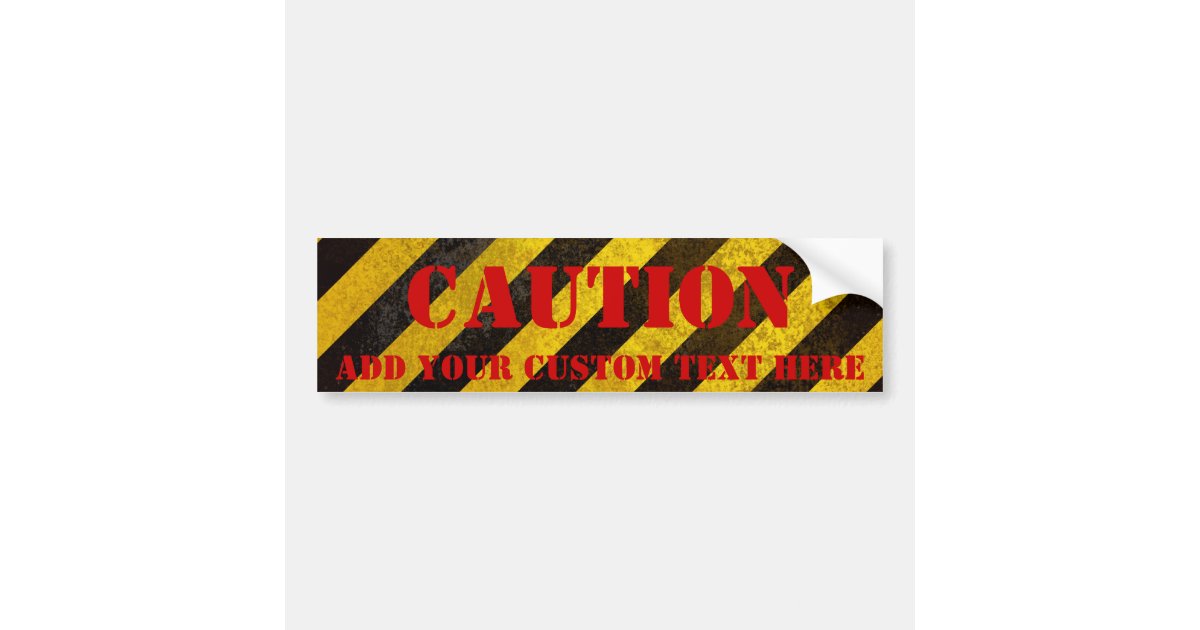 Hazard Stripes Custom Bumper Sticker | Zazzle