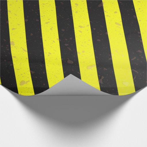 Hazard Warning Black & Yellow Wrapping Paper | Zazzle