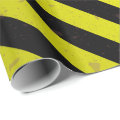 Hazard Warning Black & Yellow Wrapping Paper | Zazzle
