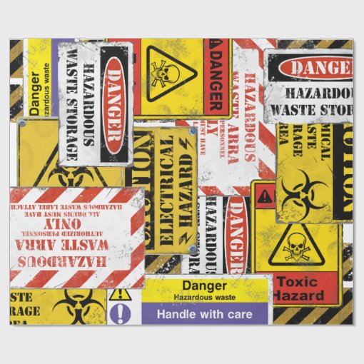 Hazard Warning Wrapping Paper | Zazzle