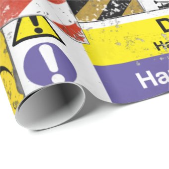 Hazard Warning Wrapping Paper | Zazzle