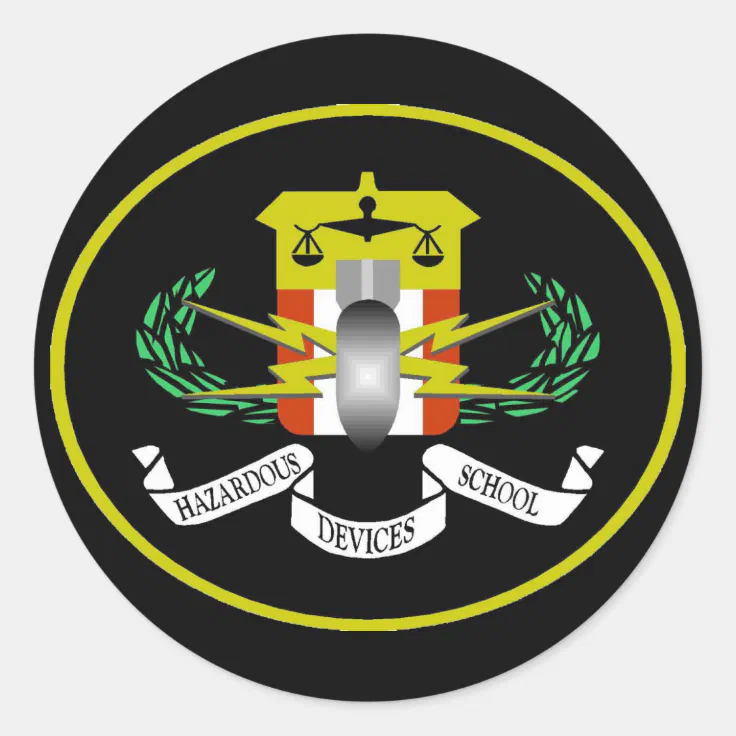 Hazardous Devices Logo Classic Round Sticker | Zazzle