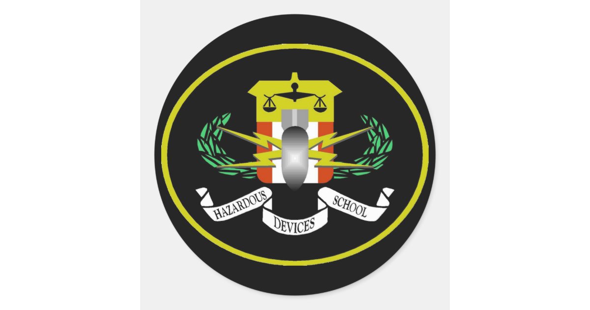 Hazardous Devices Logo Classic Round Sticker | Zazzle