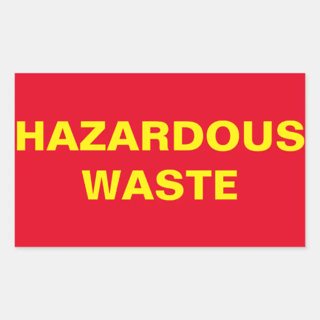 Hazardous Waste Sign Rectangular Sticker | Zazzle