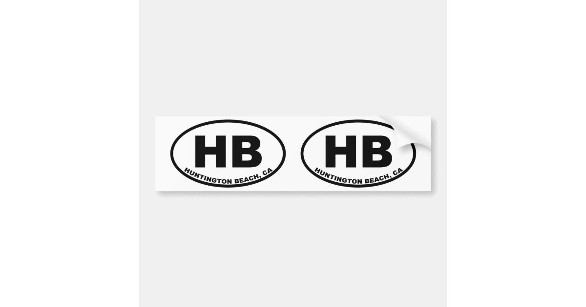 HB Huntington Beach Bumper Sticker | Zazzle