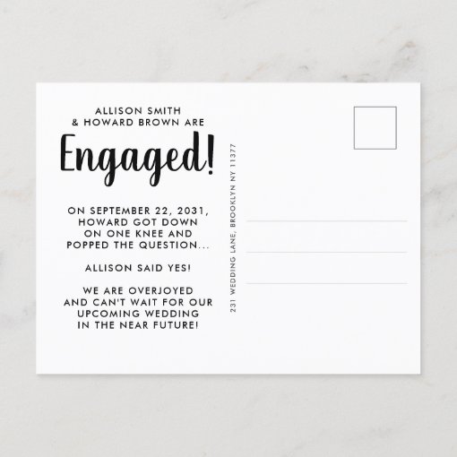 He Asked She Said Yes Engaged Photo Engagement Announcement Postcard ...