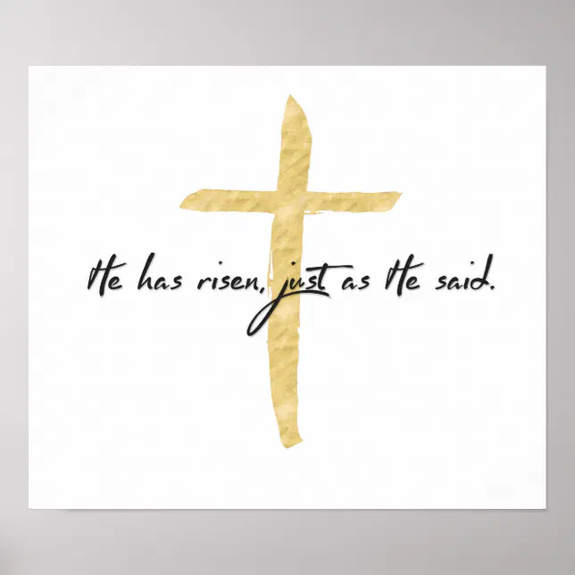 He Has Risen Just as He Said Art Poster | Zazzle