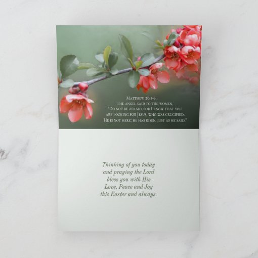 He has Risen Spring Flowers Bible Verse Easter Card | Zazzle