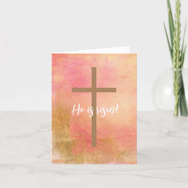 He is Risen Easter Cross Holiday Card | Zazzle