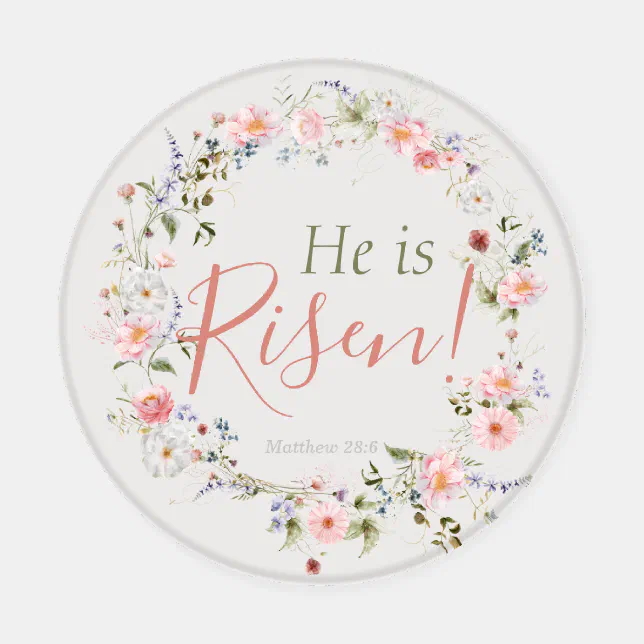 He is Risen Elegant Inspirational Easter Coaster Set | Zazzle