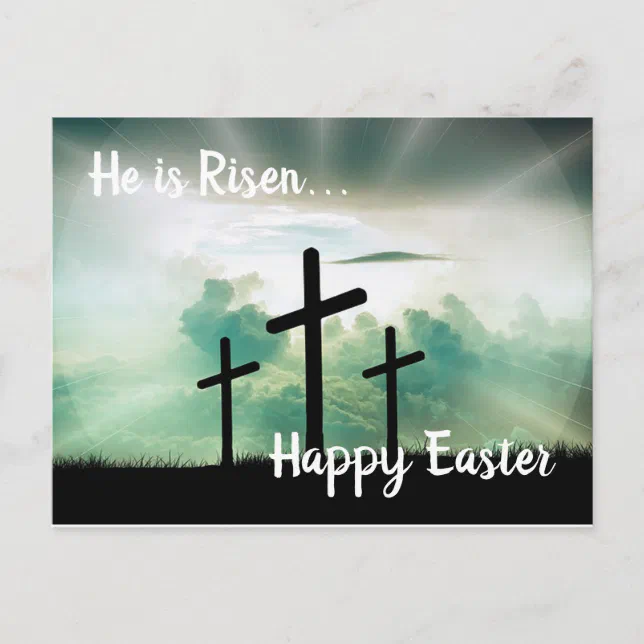 He is Risen Happy Easter Holiday Postcard | Zazzle