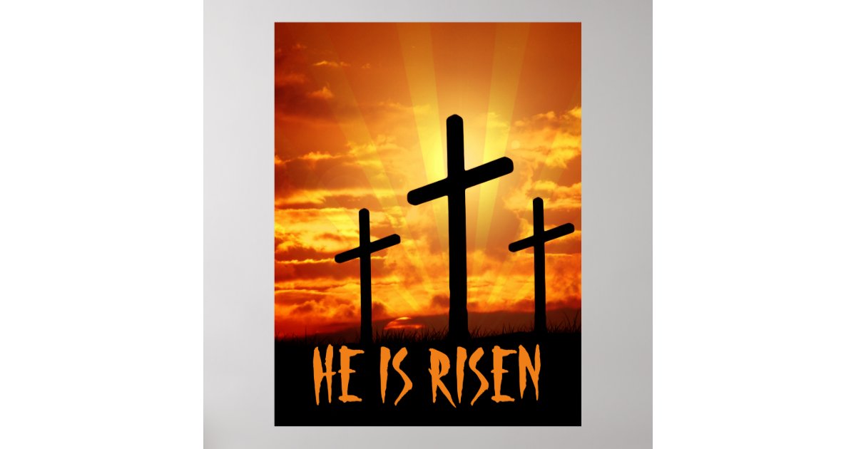 He Is Risen Matthew 28:6 Easter Poster | Zazzle