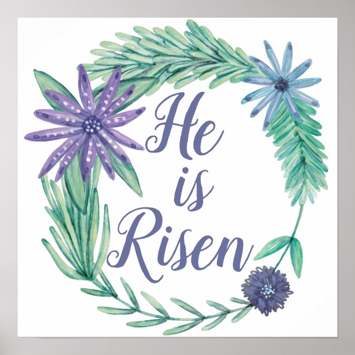 He is Risen Religious Christian Inspirational Poster | Zazzle.com