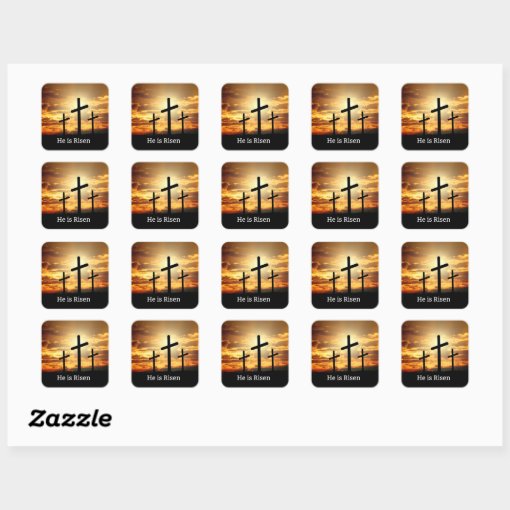 He is Risen Square Sticker | Zazzle