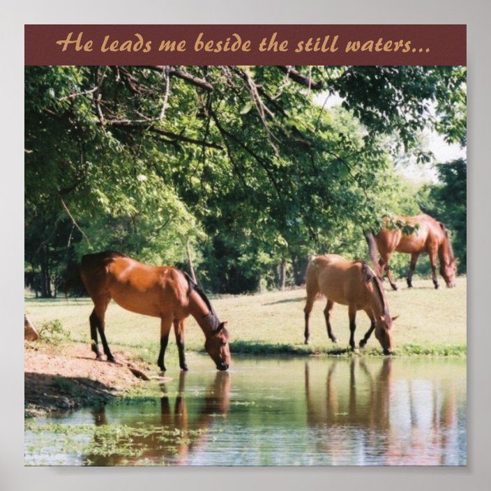 He leads me beside the still waters ... poster | Zazzle.com