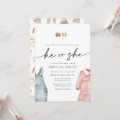 He or She Clothes Gender Reveal Invitation | Zazzle