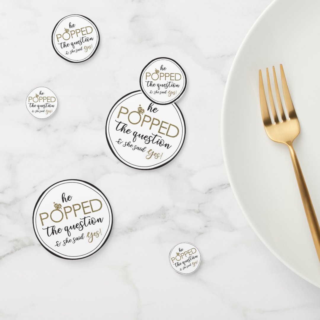 He Popped The Question Confetti Pack | Zazzle