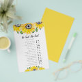 He Said She Said Sunflower Bridal Shower Game Flyer | Zazzle