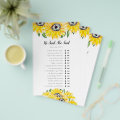 He Said She Said Sunflower Bridal Shower Game Flyer | Zazzle