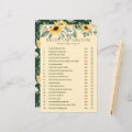 He Said She Said Yellow Floral Sunflower Game | Zazzle