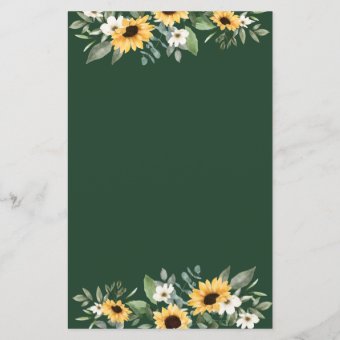 He Said She Said Yellow Floral Sunflower Green | Zazzle