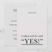 He Said Yes Word Text Engagement Party Invitation | Zazzle