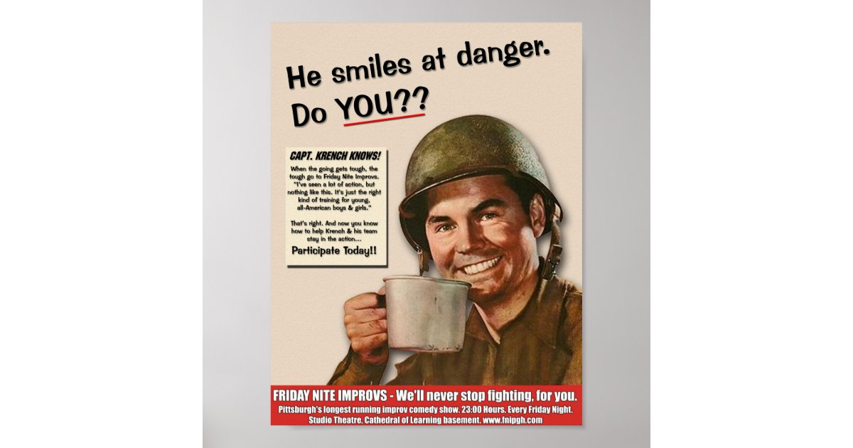 He Smiles At Danger Poster | Zazzle