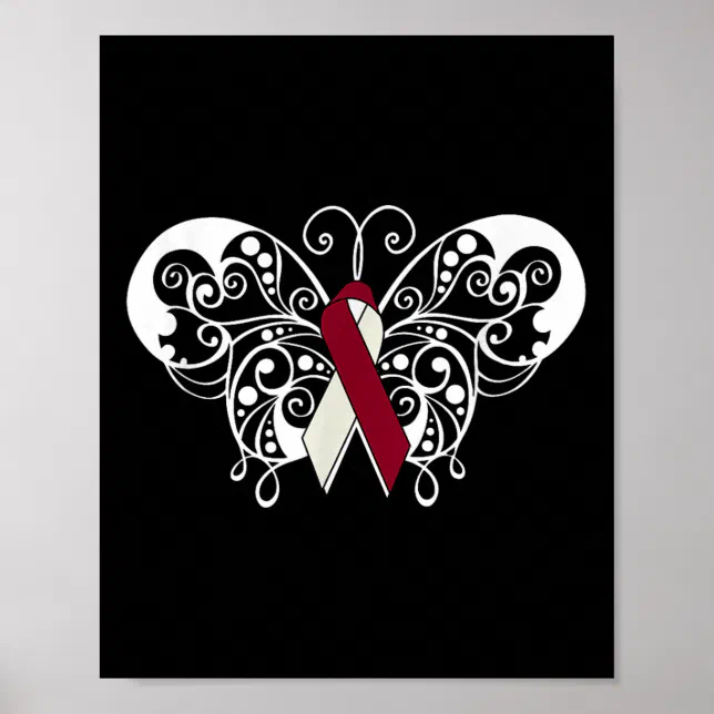 Head & Neck Cancer Awareness T Shirt Ribbon Bu Poster | Zazzle