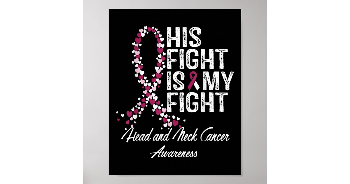 Head And Neck Cancer Awareness His Fight Is My Sup Poster | Zazzle