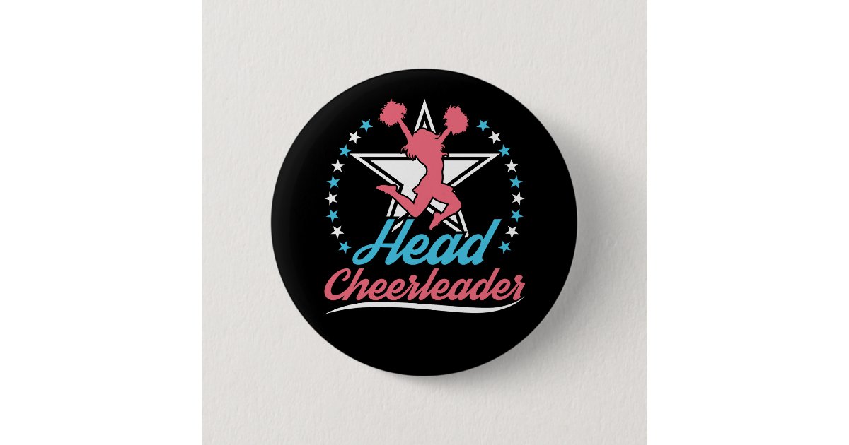 Head Cheerleader Cheerleading Captain Button | Zazzle