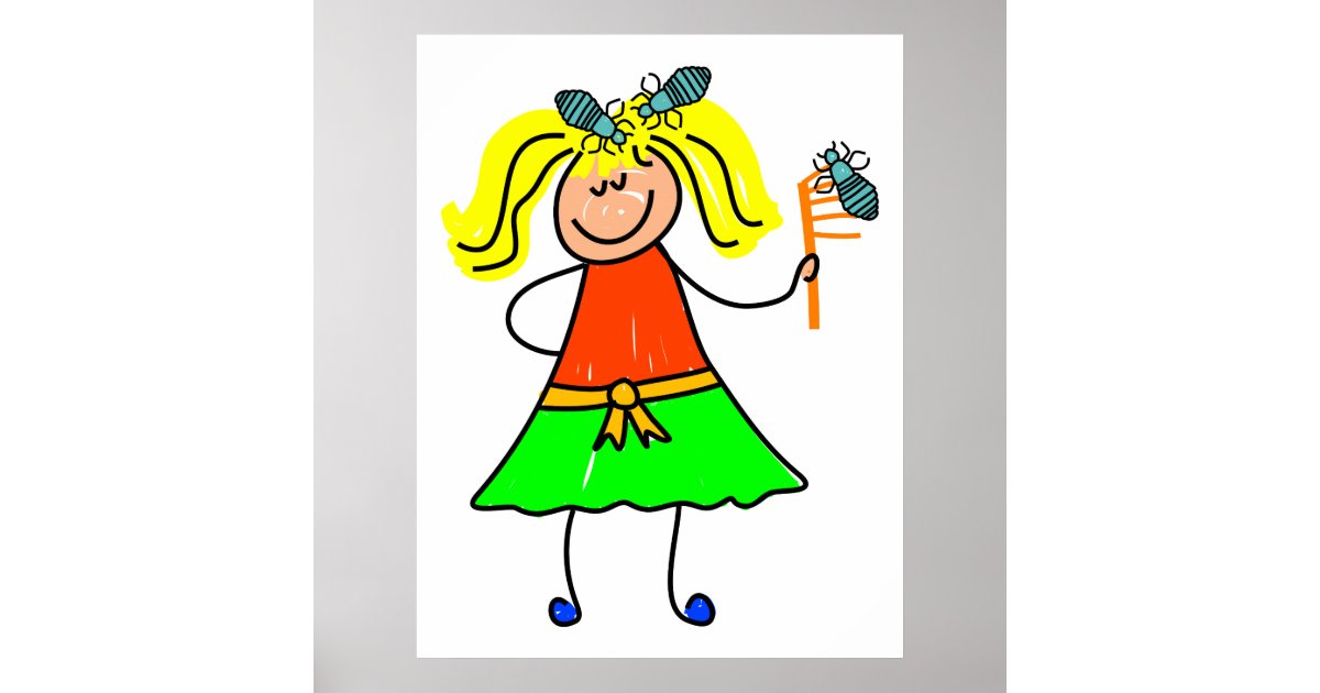 Head Lice Kid Poster | Zazzle