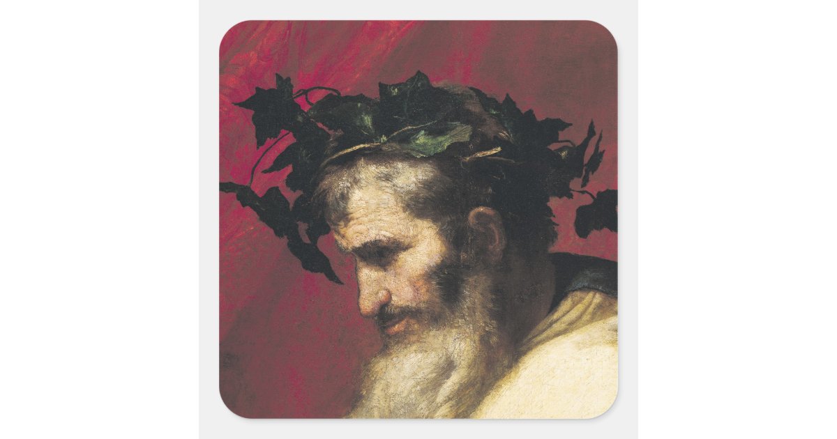Head of an Old Man Square Sticker | Zazzle