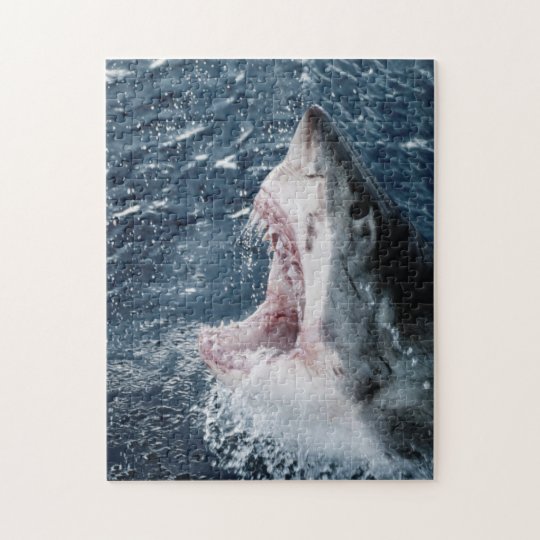 Head of Great White Shark Jigsaw Puzzle | Zazzle.com