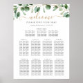 Head Table Eucalyptus Greenery Wedding Seating Poster | Zazzle
