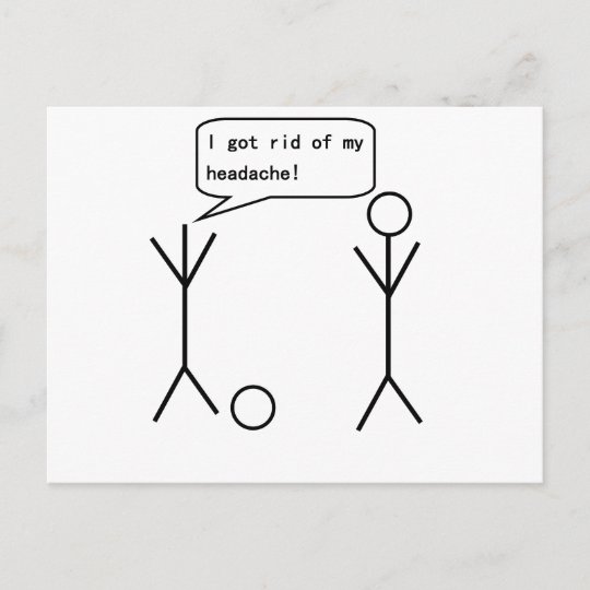 Headache Stick Figure Postcard | Zazzle.com